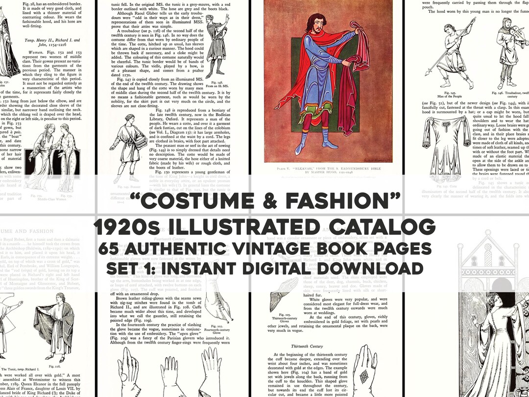 1920s Illustrated Costume & Fashion Catalog Set 1 | 65 Vintage Image ...