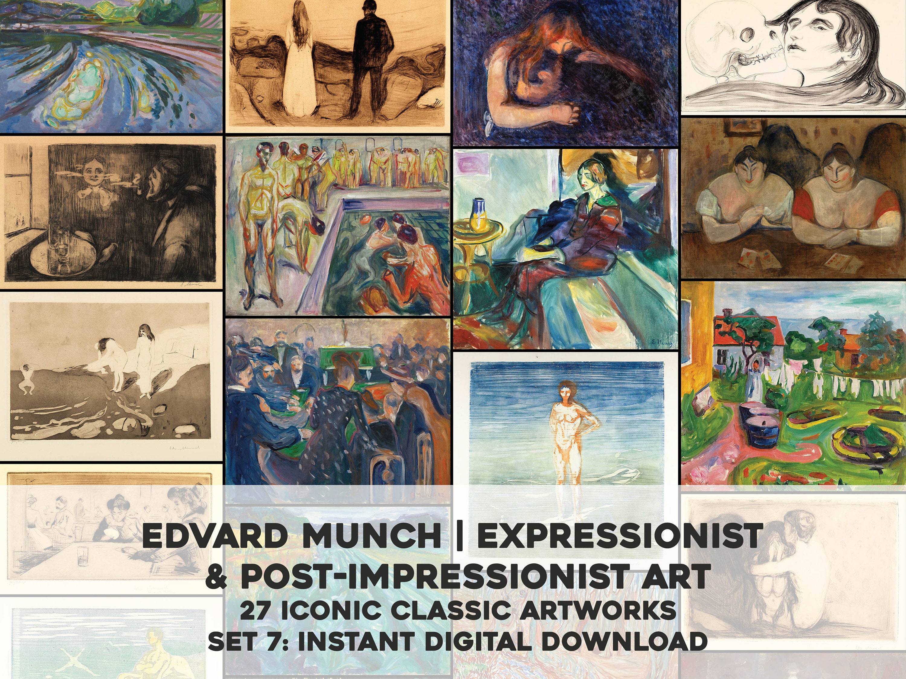 27 Edvard Munch Expressionist Paintings Artworks HQ Image - Etsy