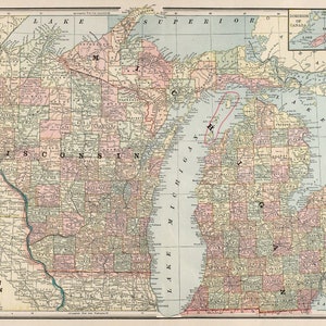 22 Vintage Maps of USA States 1889 Family World Atlas | HQ Image ...