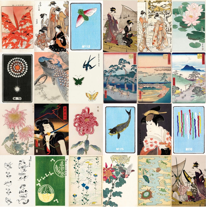 110 Pcs Japanese COLLAGE KIT 4x6 Printable Wall - Etsy