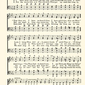 125 Hymn Pages From an Old 1909 Hymnal, Restored Vintage Sheet Music ...