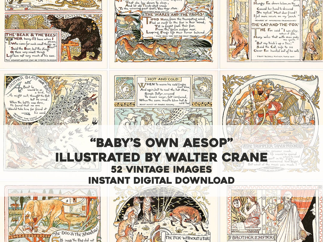 Baby's Aesop Fables Illustrated Stories Tales | 52 HQ Restored Images ...