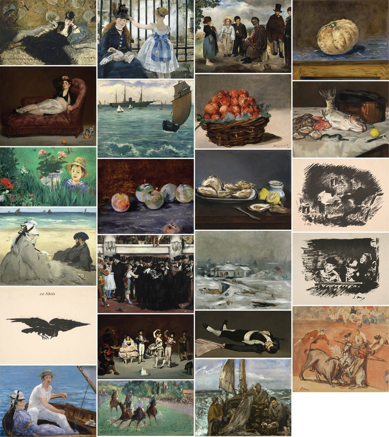 23 Edouard Manet Impressionist Paintings HQ Image Bundle - Etsy