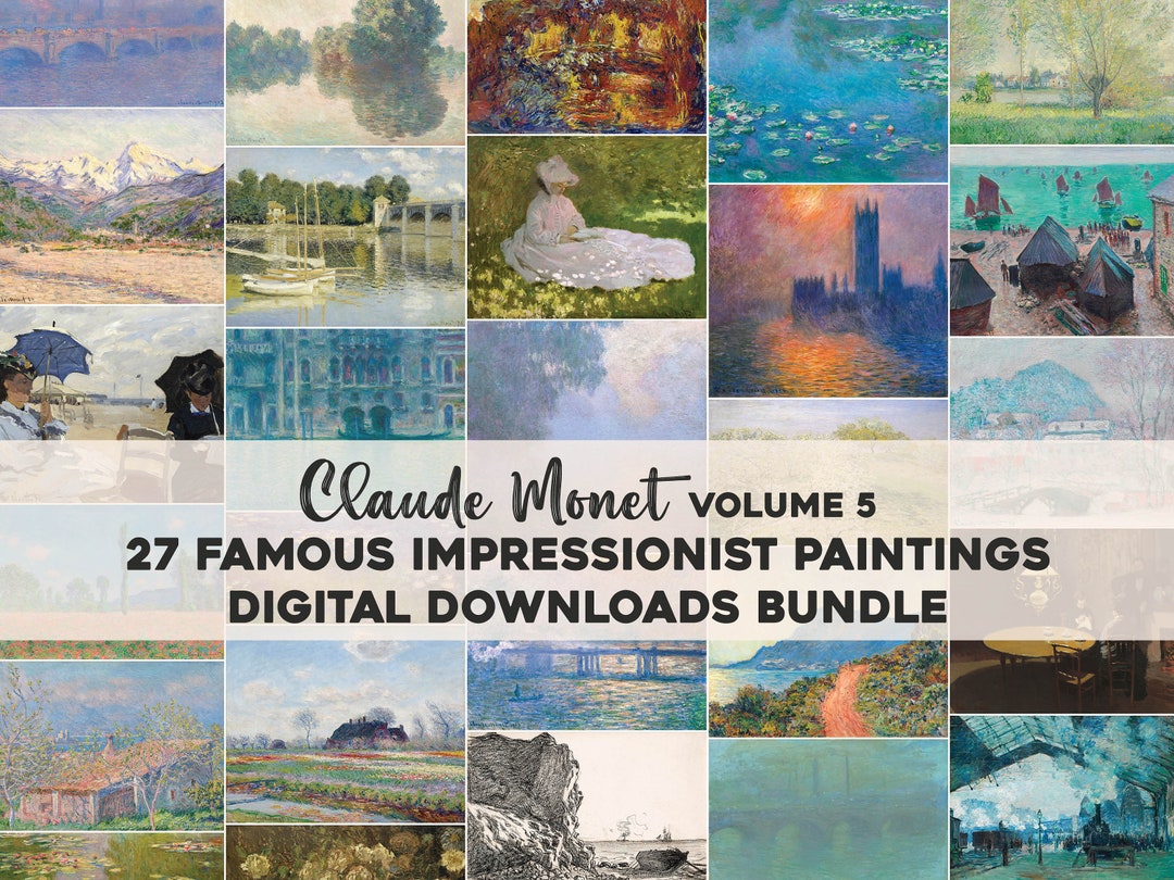 27 Claude Monet Impressionist Paintings | HQ Image Bundle Printable ...