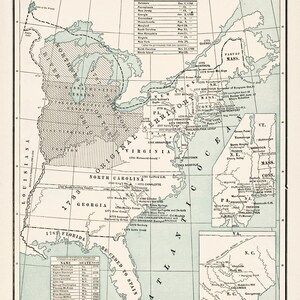 9 Vintage American Historical Maps From 1889 Family World Atlas | Image ...