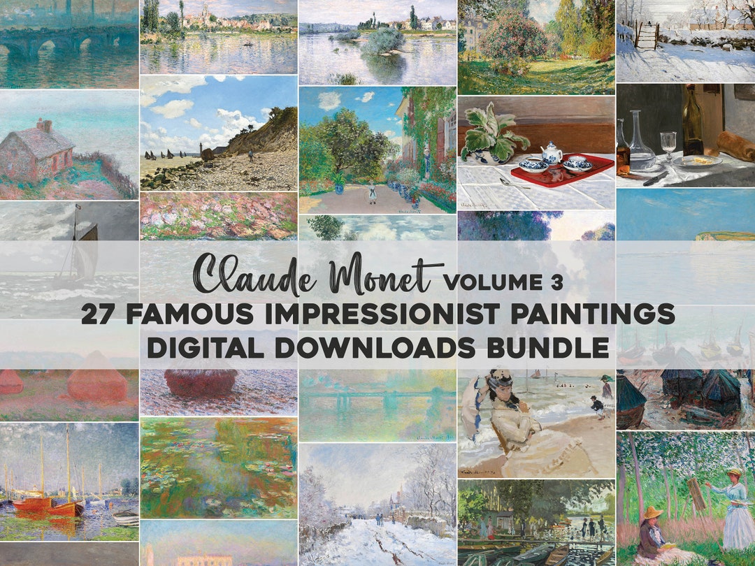 27 Claude Monet Impressionist Paintings | HQ Image Bundle Printable ...