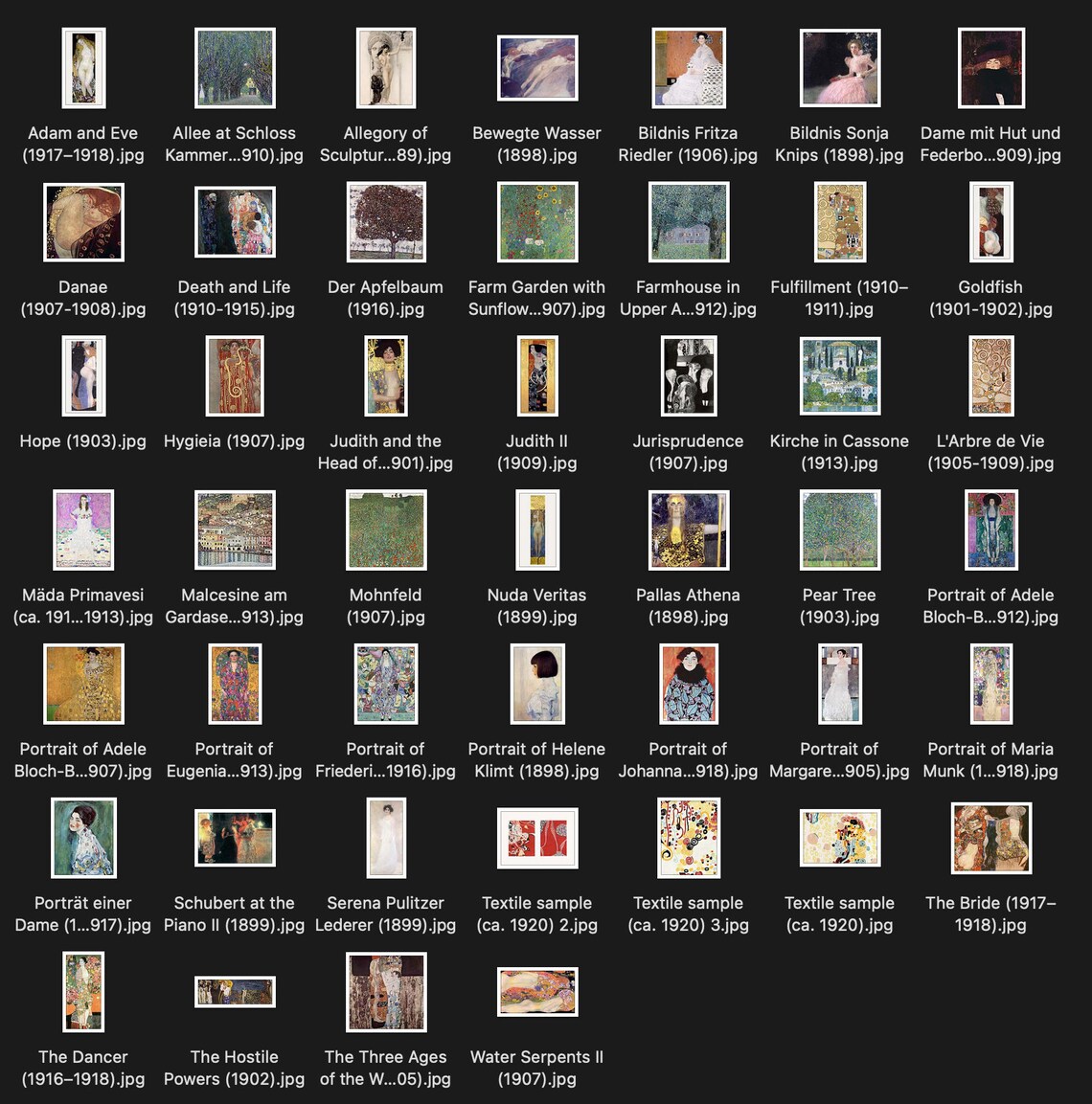 Gustav Klimt Famous Work Art Nouveau Printable Wall Art Bundle - Etsy