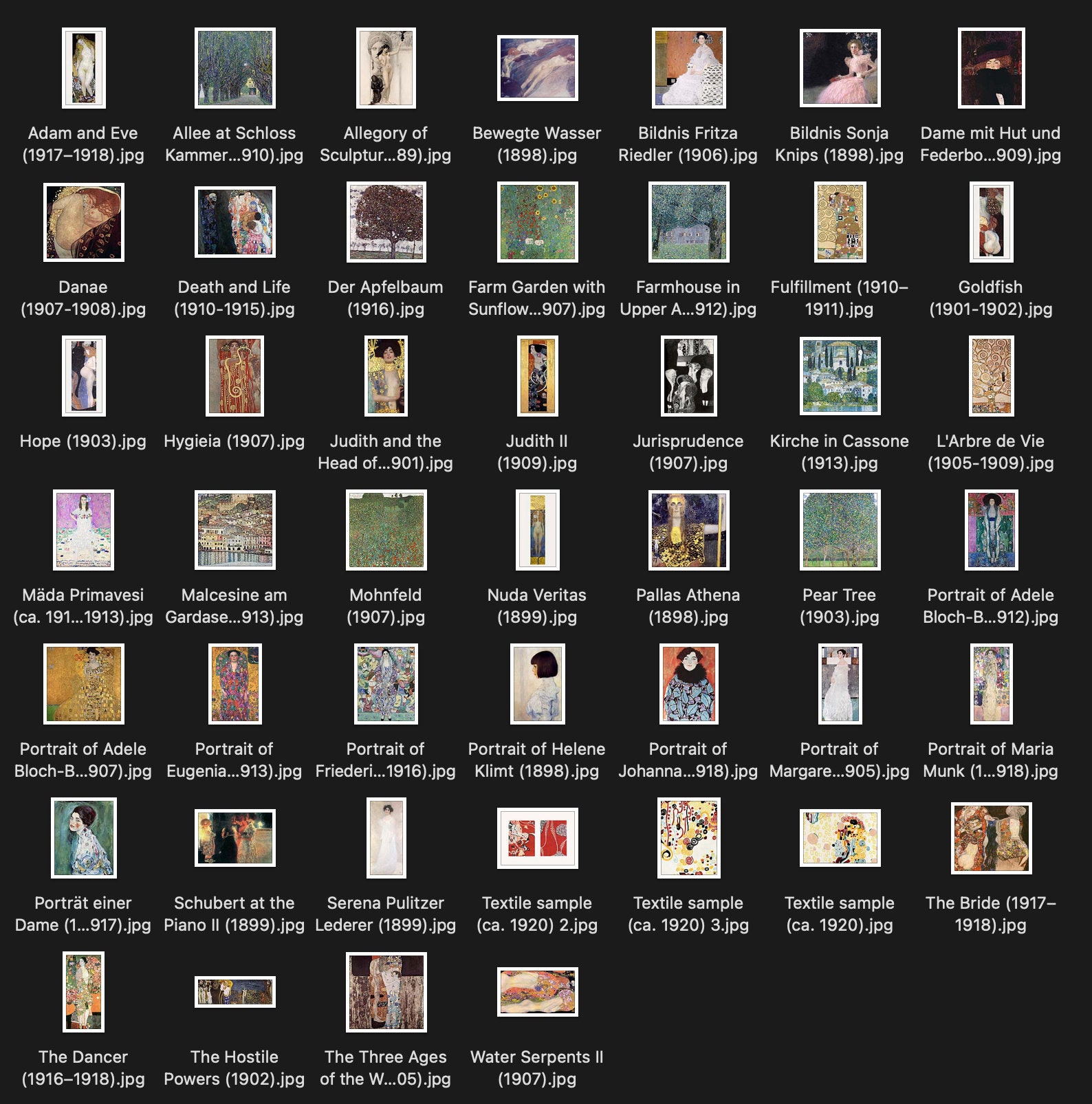 Gustav Klimt Famous Work Art Nouveau Printable Wall Art Bundle - Etsy