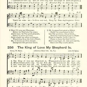 125 Hymn Pages From an Old 1909 Hymnal, Restored Vintage Sheet Music ...
