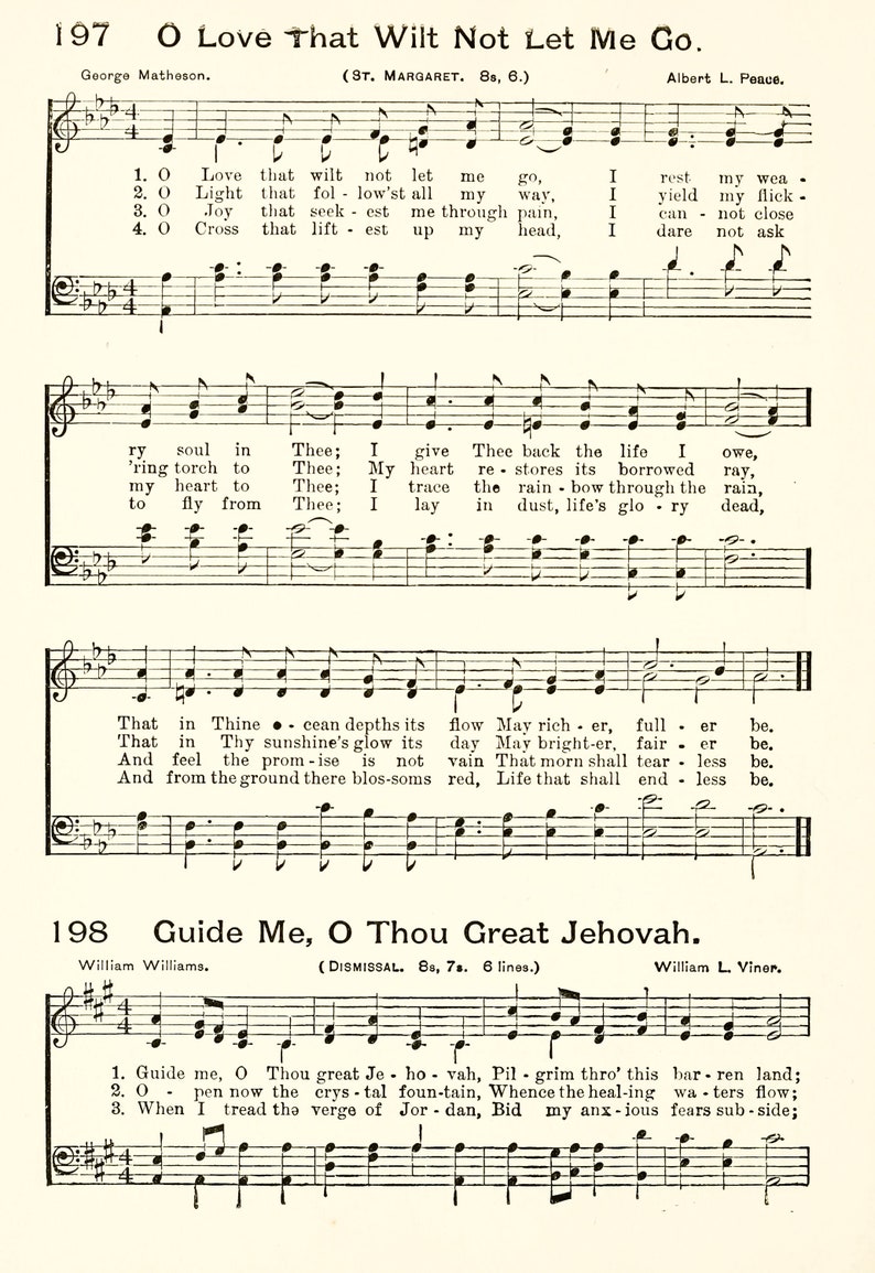 125 Hymn Pages From an Old 1909 Hymnal Restored Vintage Sheet - Etsy