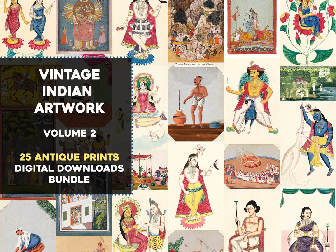 25 Ancient Indian Artworks Printable Wall Art Bundle Vintage God ...