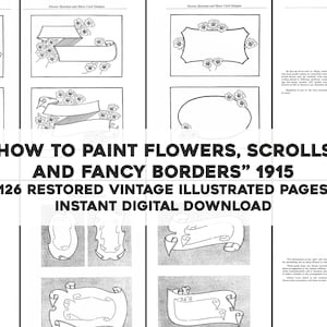 How to Paint Flowers, Scrolls & Fancy Borders Vintage Image Bundle ...