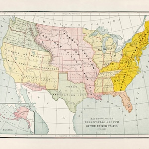 9 Vintage American Historical Maps From 1889 Family World Atlas | Image ...