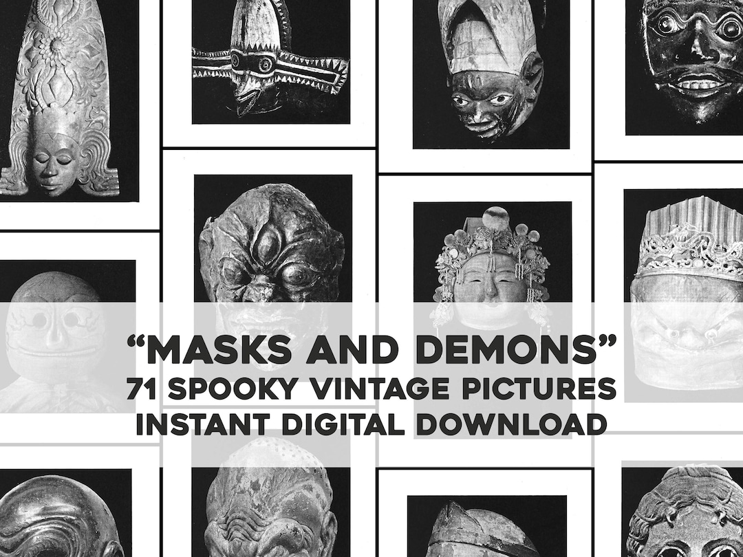 Masks and Demons | 71 Black and White Photographs | Vintage Restored ...