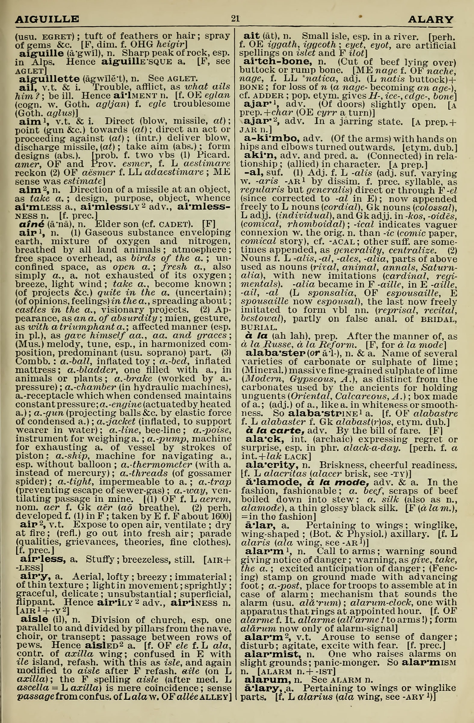 90 Vintage English Dictionary Pages Set 1 A-BOA HQ Image - Etsy