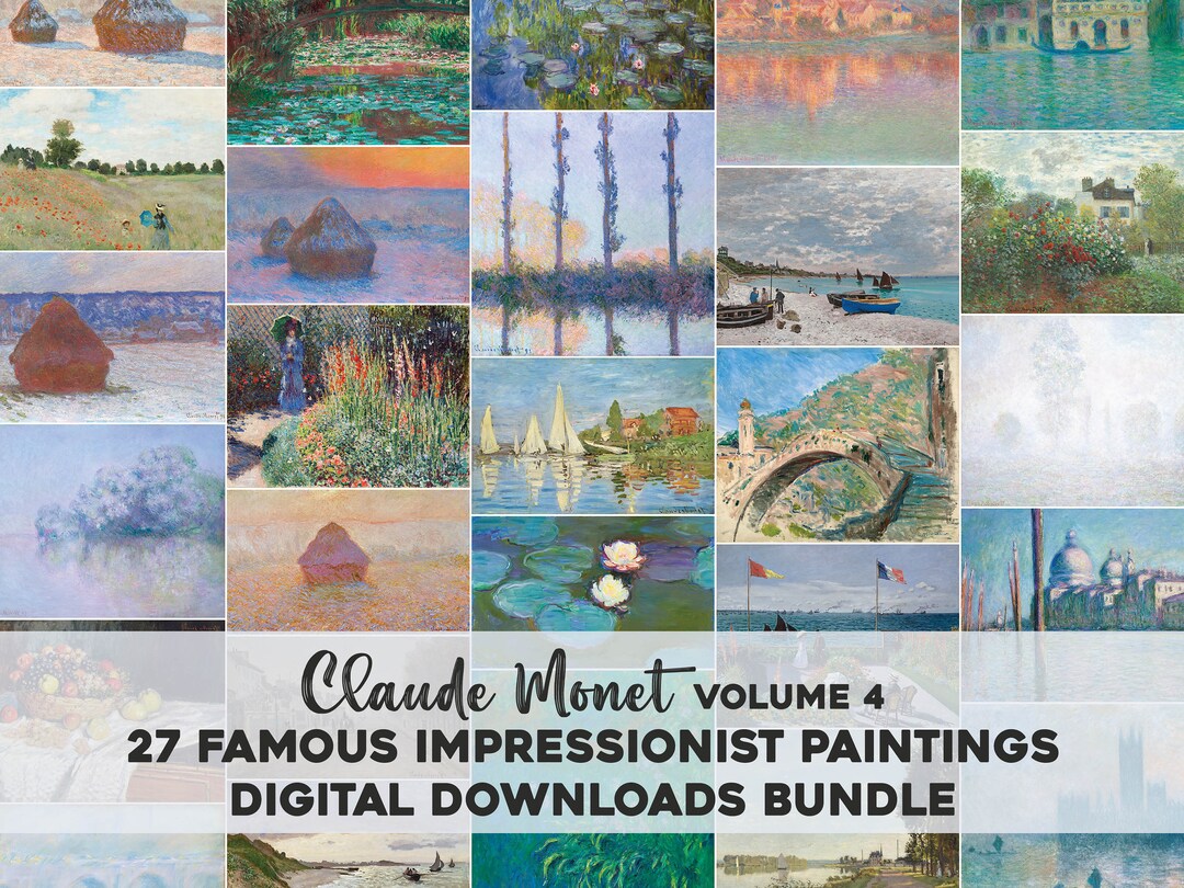 27 Claude Monet Impressionist Paintings | HQ Image Bundle Printable ...