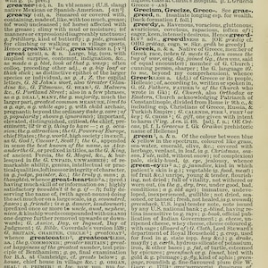 90 Vintage English Dictionary Pages Set 5 GRA-KNO | HQ Image Resource ...