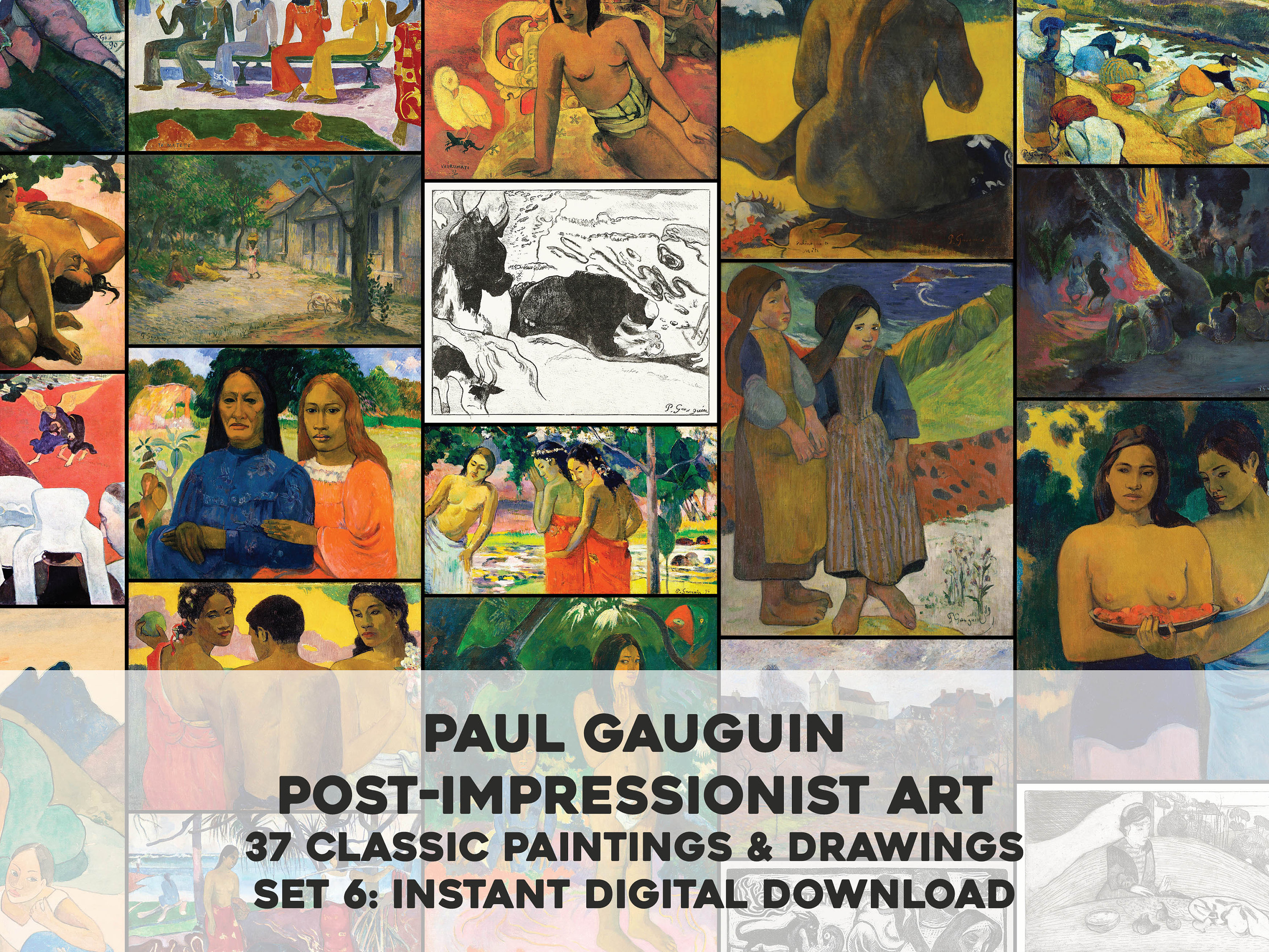 37 Paul Gauguin Impressionist Paintings HQ Image Bundle - Etsy