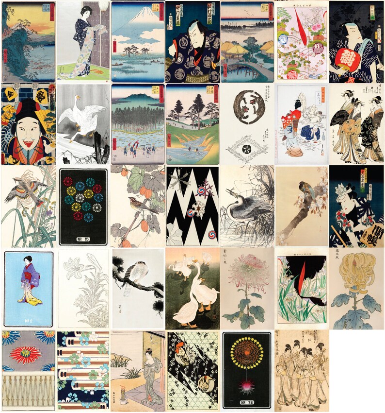 110 Pcs Japanese COLLAGE KIT 4x6 Printable Wall - Etsy