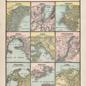 14 Vintage Maps of European Countries 1889 Family World Atlas | HQ ...