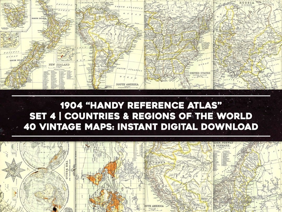 40 Cool Vintage Country Region Maps Handy World Atlas | HQ Image ...