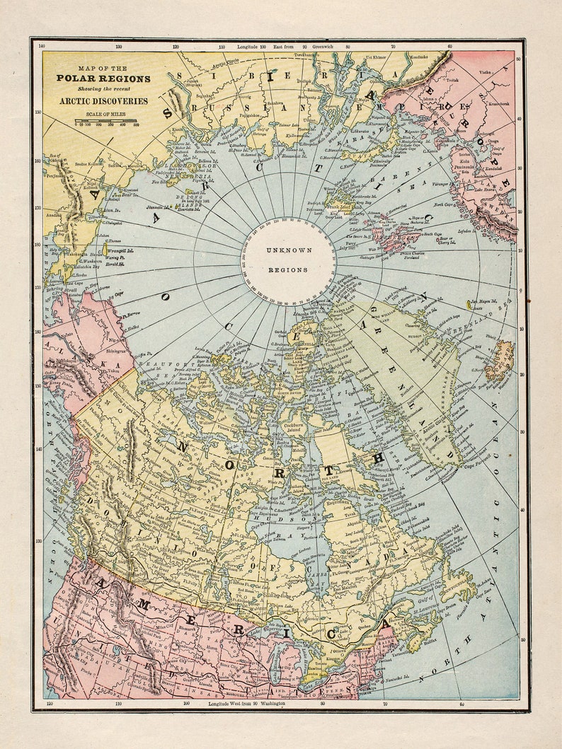 8 Vintage Maps of Canada & Cities 1889 Family World Atlas HQ - Etsy