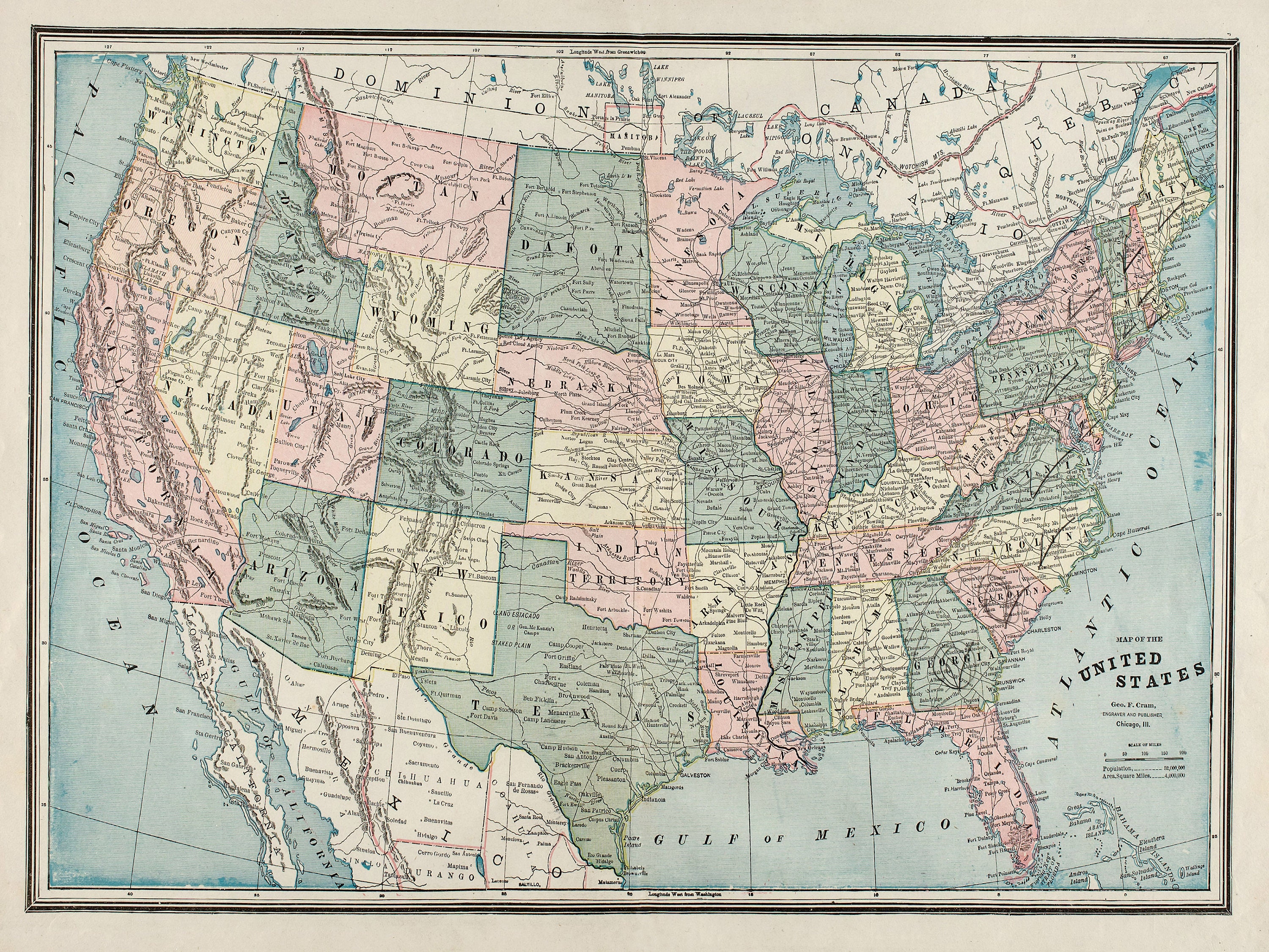 22 Vintage Maps of USA States 1889 Family World Atlas | HQ Image ...