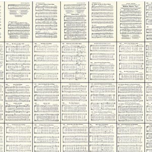 125 Hymn Pages From an Old 1909 Hymnal, Restored Vintage Sheet Music ...
