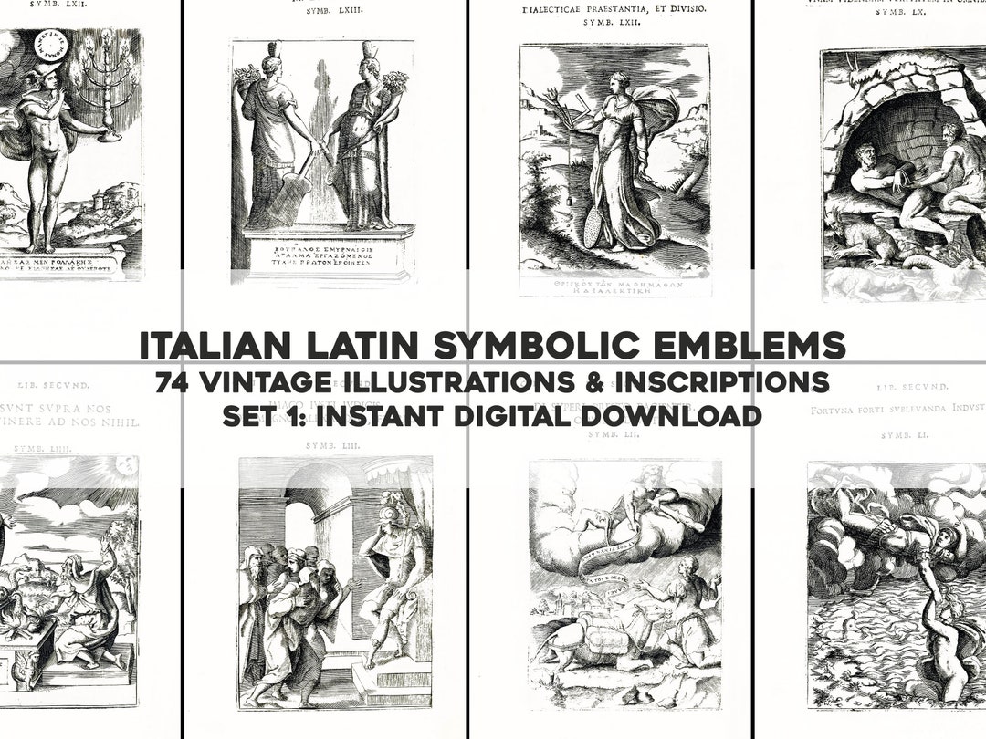 74 Restored Esoteric Latin Emblems Set 1 HQ Image Bundle/printable Wall ...