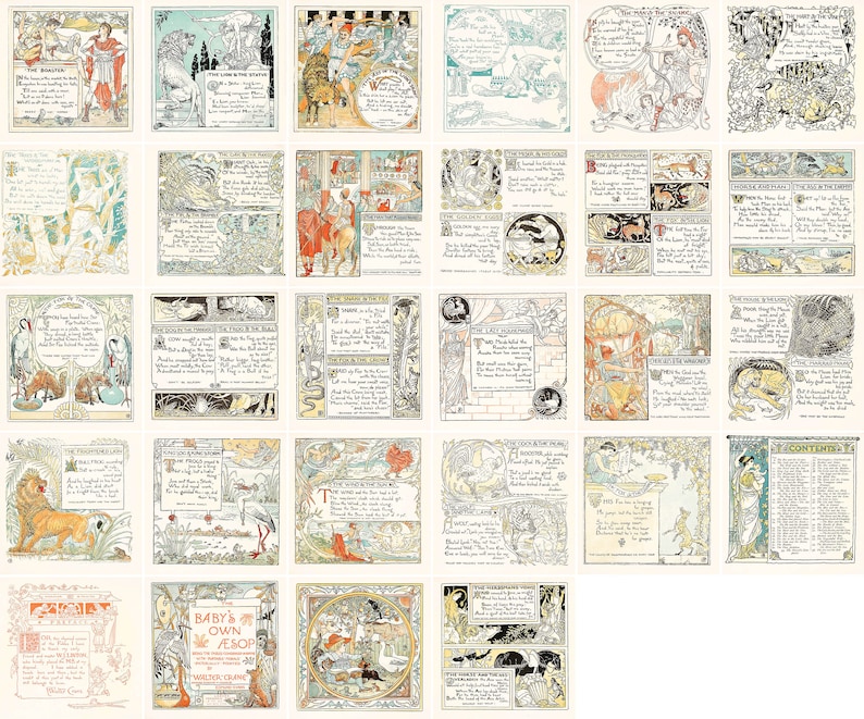 Baby's Aesop Fables Illustrated Stories Tales | 52 HQ Restored Images ...
