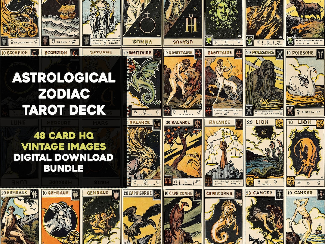 Astrological Zodiac Tarot Card High Resolution Image Bundle - Etsy
