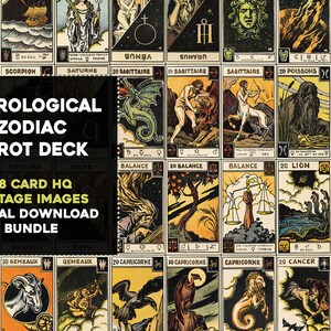 Astrological Zodiac Tarot Card High Resolution Image Bundle - Etsy