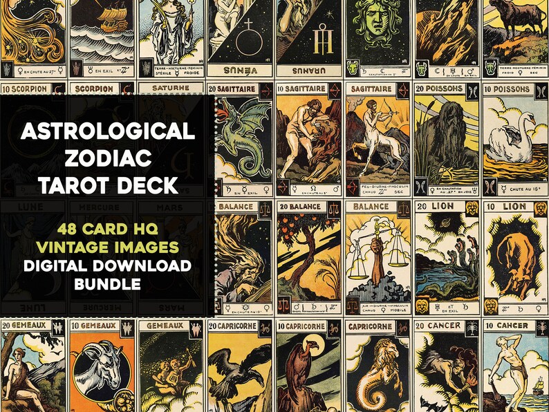 Astrological Zodiac Tarot Card High Resolution Image Bundle - Etsy
