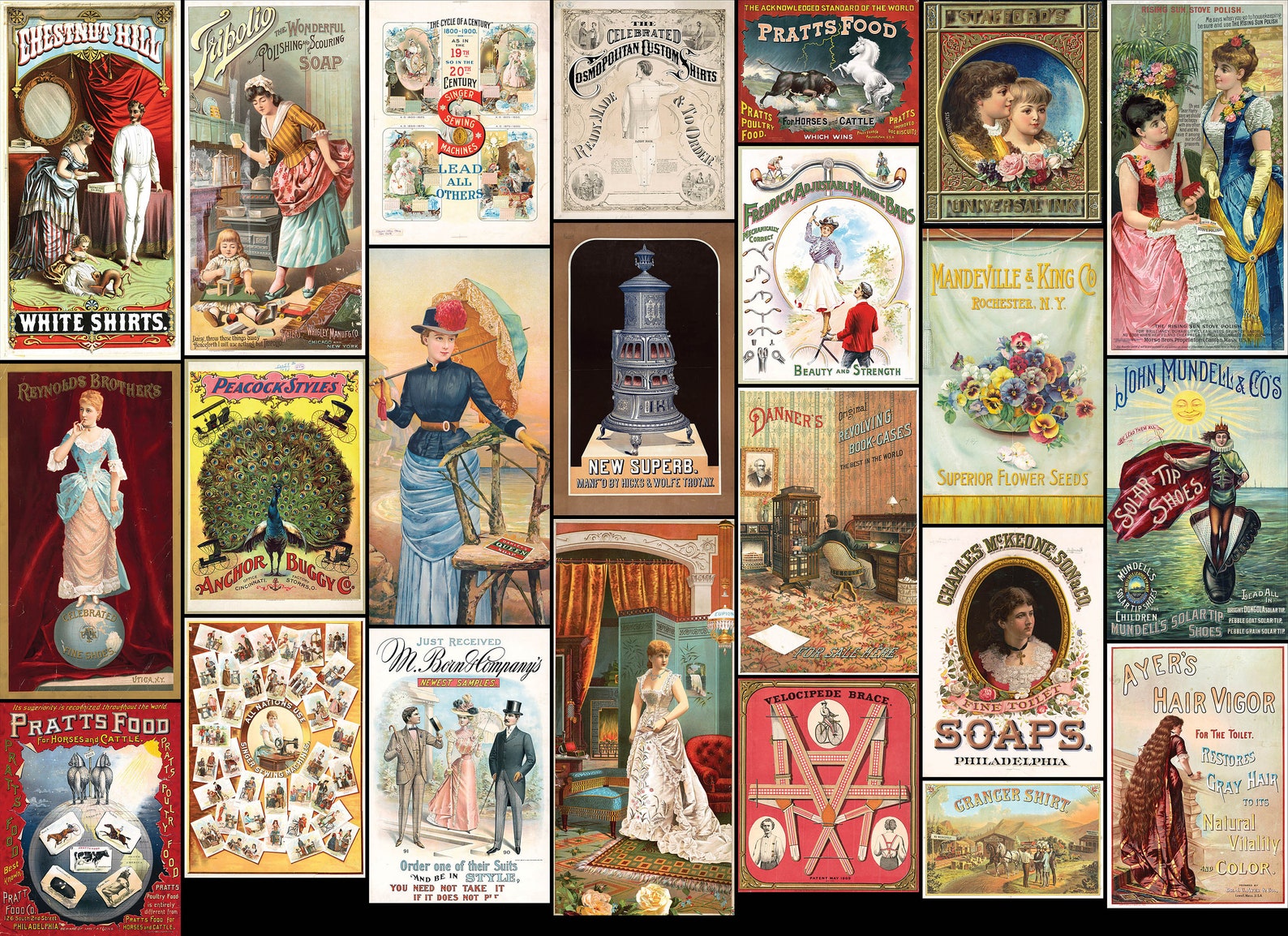 23 Vintage 1800s Lithograph Print Advertisements Vol. 5 Fashion and ...