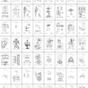 112 Assorted Restored Patents Drawings Set 5 | HQ Image Bundle ...