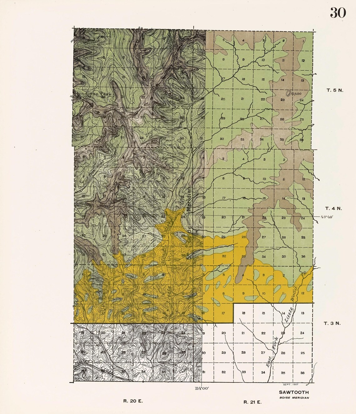 31 Vintage Maps of Sawtooth Mountain Range US Forest Atlas | Image ...