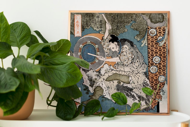 7 Ukiyo-e Japanese Woodblock Prints Printable Wall Art Bundle Samurais ...