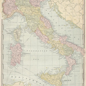 14 Vintage Maps of European Countries 1889 Family World Atlas | HQ ...