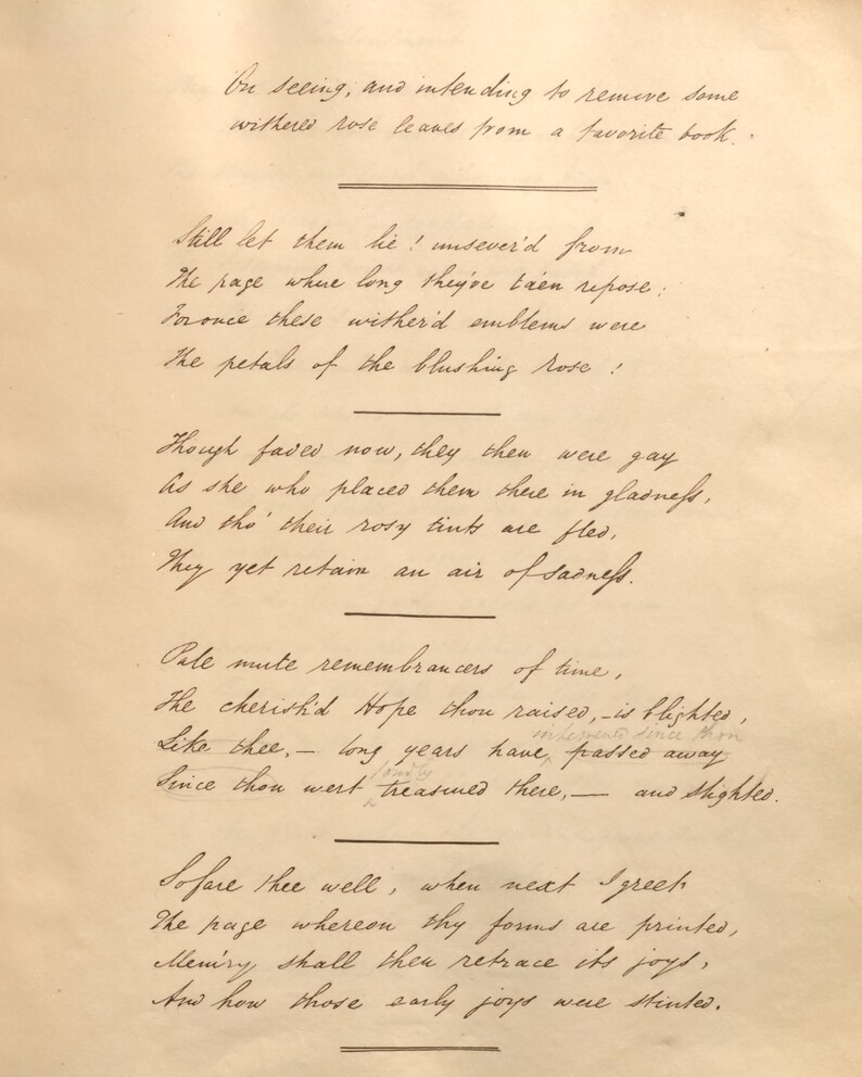 44 Old Handwritten Manuscript Poetry Prose Pages Script - Etsy