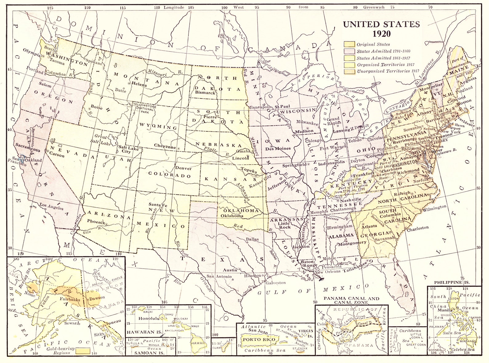 37 Vintage USA & State Maps From 1920s American History Atlas | Image ...