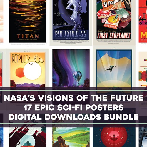17 Awesome Space Travel Posters HQ Image Bundle Printable - Etsy