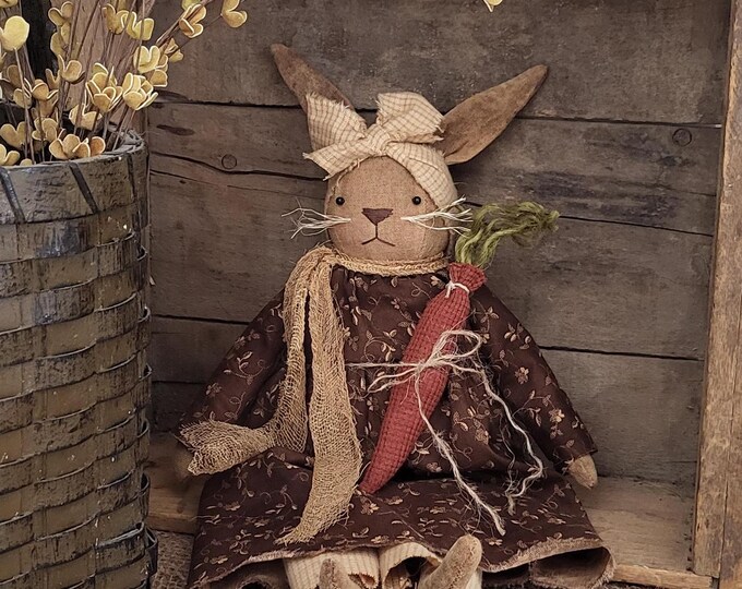 Primitive Easter Bunny Rabbit Home Decor | Primitive Bunny | Hanging ...