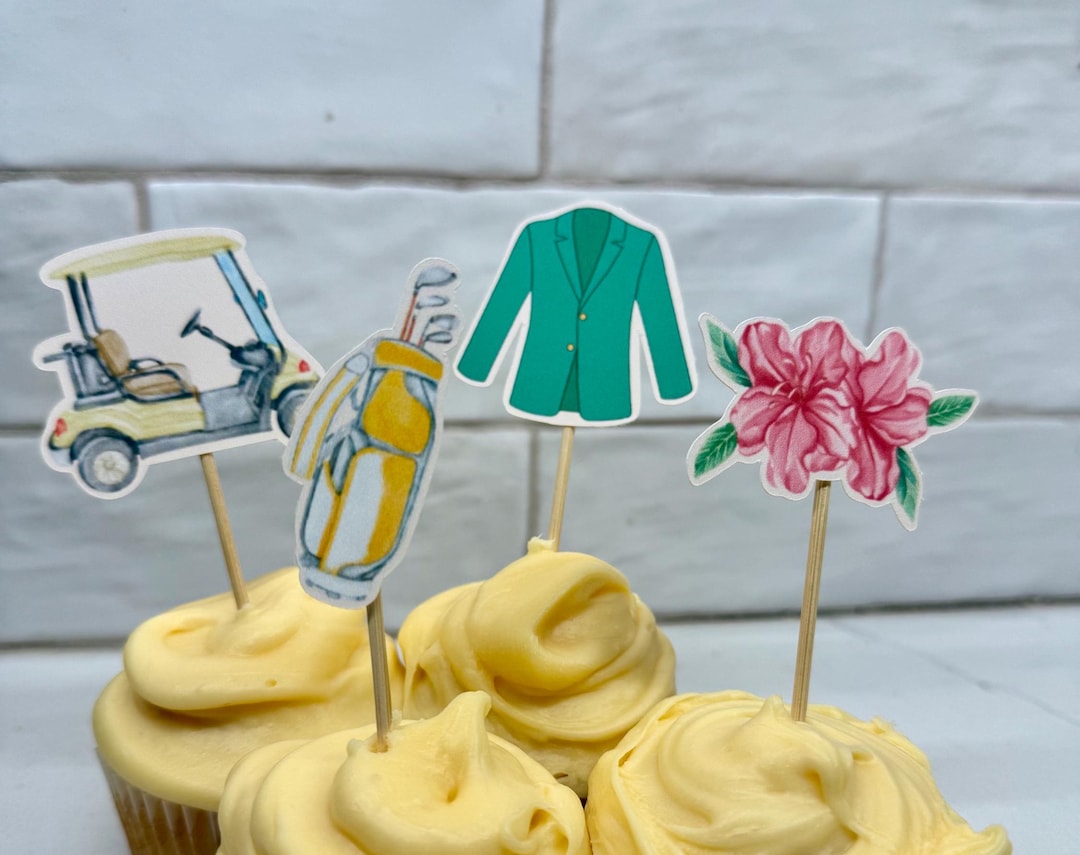 Golf Cupcake Toppers, Masters Inspired, Hole in One Cupcake Toppers ...
