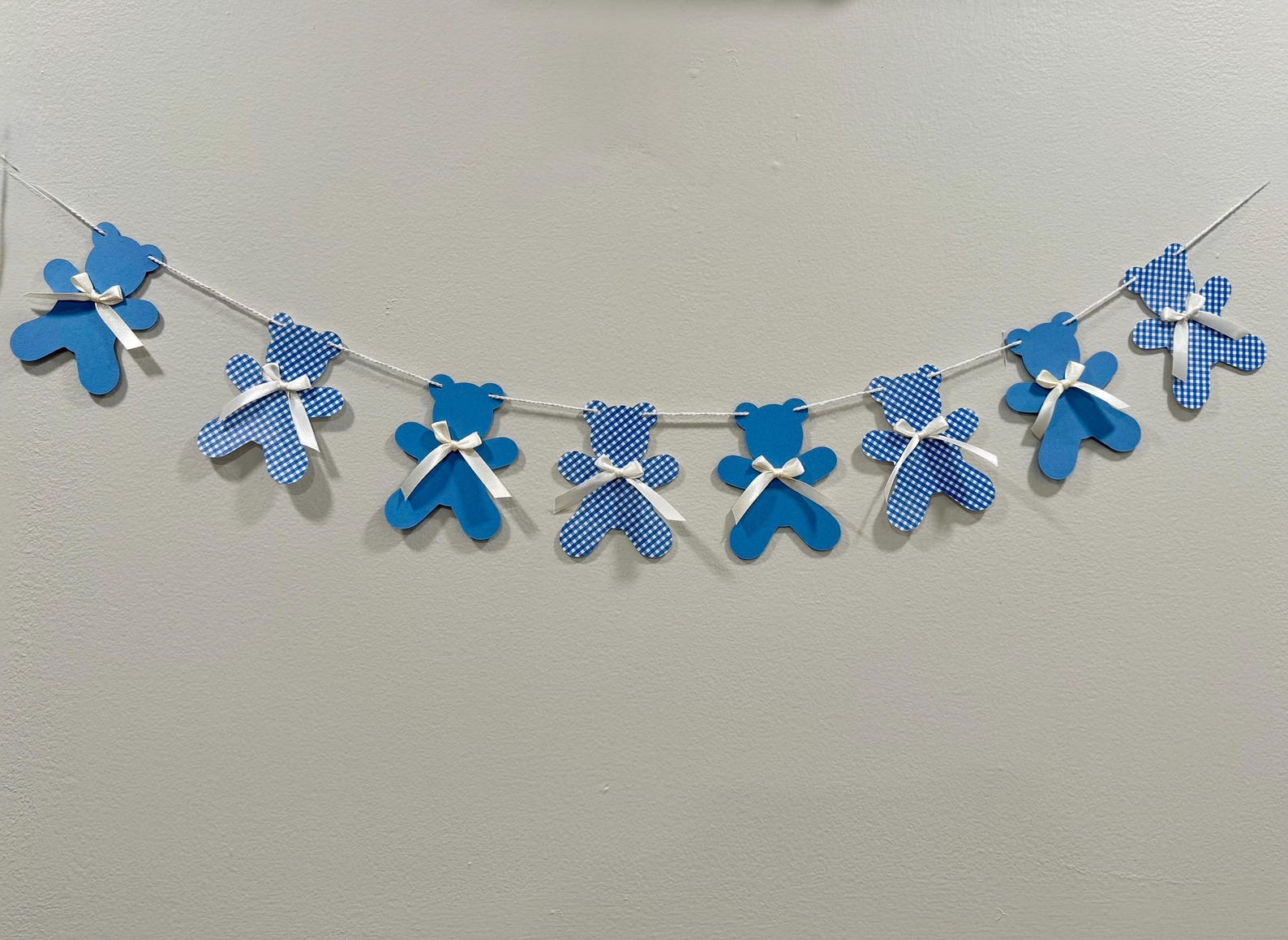 Bear Baby Shower Banner: Blue & White Garland - Etsy