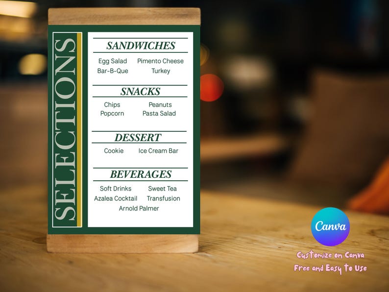 Golf Party Menu Template | Masters-inspired Editable Digital Sign for ...