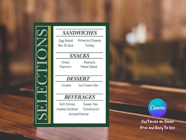 Golf Party Menu Template | Masters-inspired Editable Digital Sign for ...