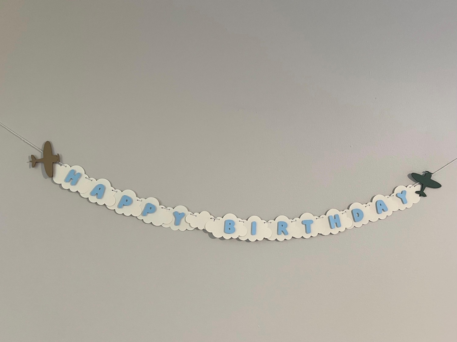 Happy Birthday Banner, Time Flies Birthday Decor, Vintage Airplane ...