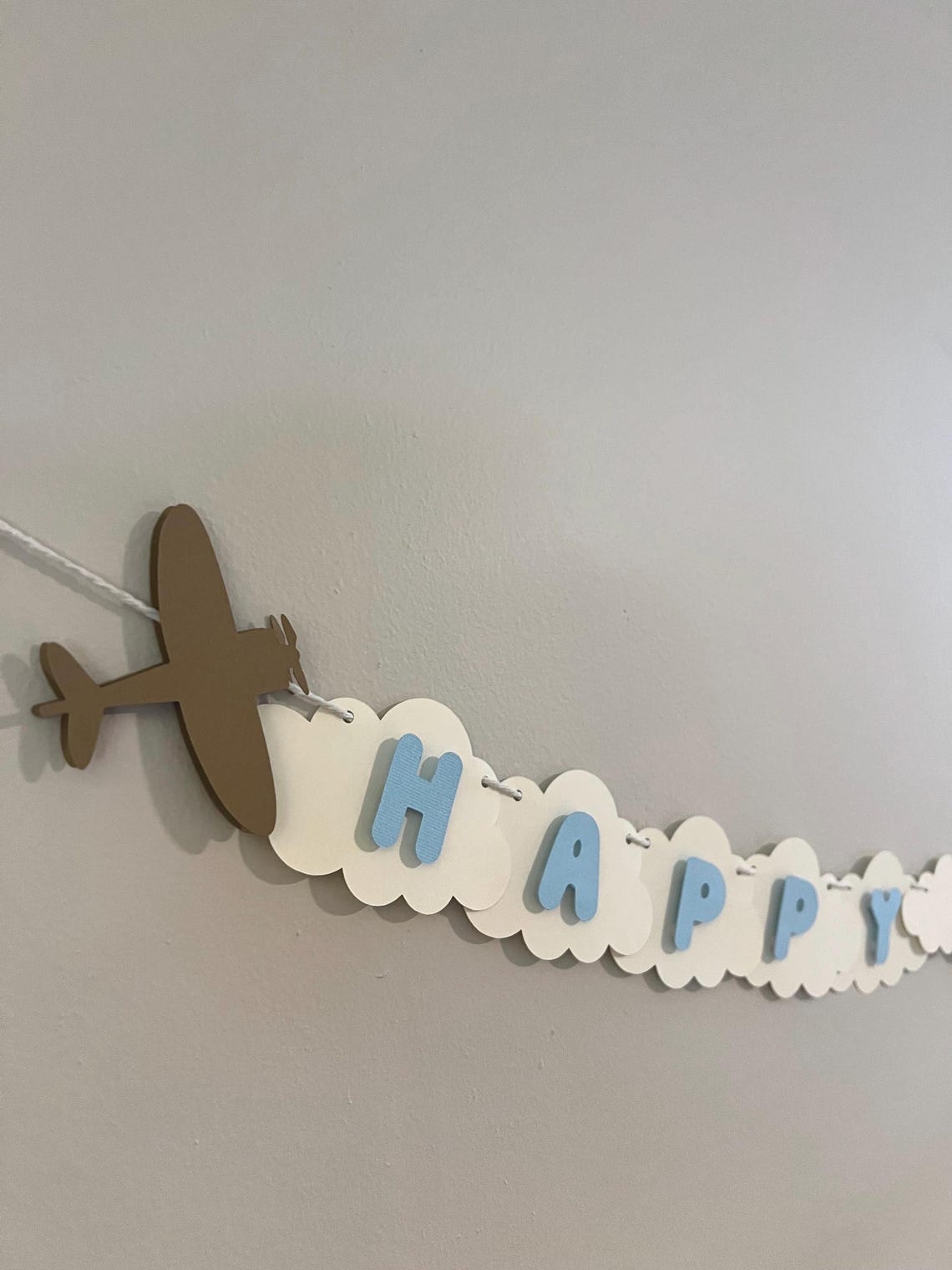 Happy Birthday Banner, Time Flies Birthday Decor, Vintage Airplane ...