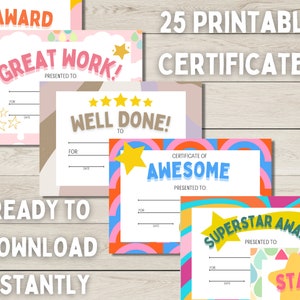 Printable Classroom Awards Bundle, 25 Certificates for Teachers to ...