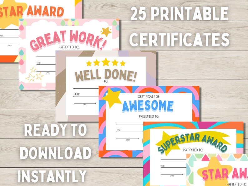 Printable Classroom Awards Bundle, 25 Certificates for Teachers to ...